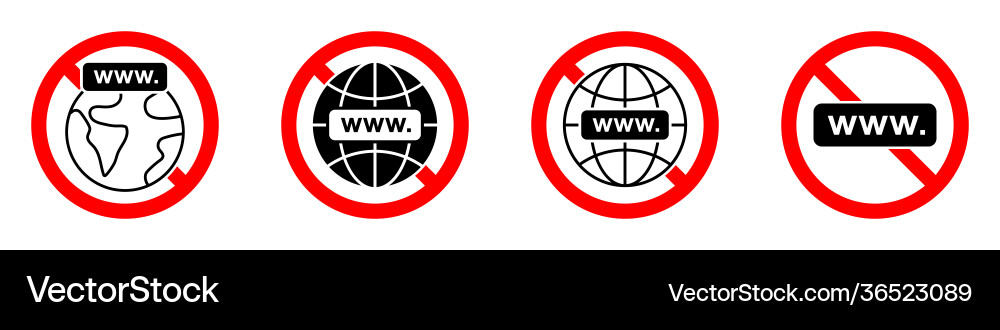 Internet connection ban icon Royalty Free Vector Image