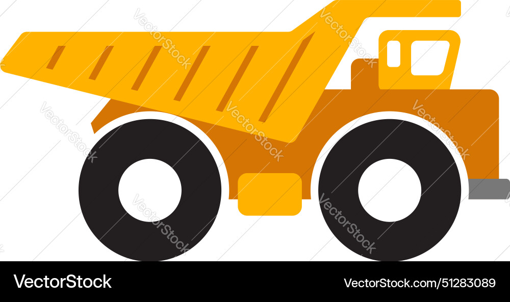 Large yellow mining dump truck symbol Royalty Free Vector