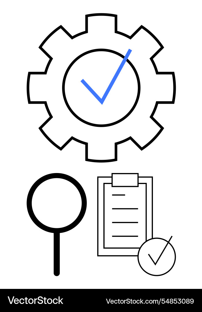 Quality assurance and task management with gear Vector Image