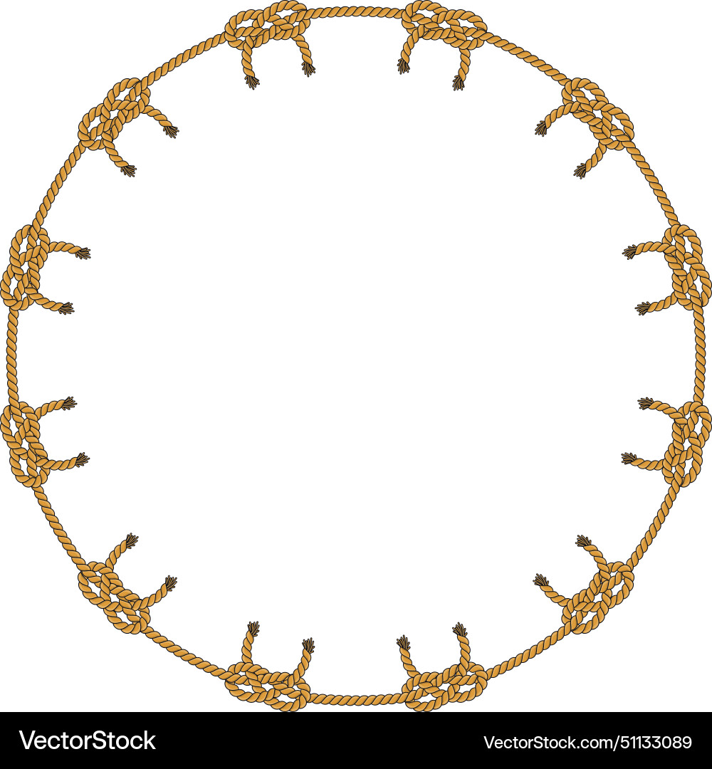 Round rope frame isolated on white background Vector Image