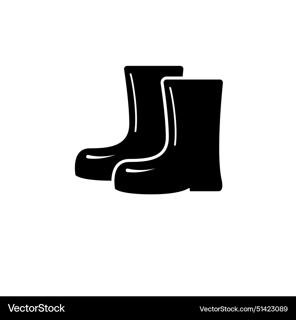 Rubber boot gumboots solid flat icon isolated Vector Image