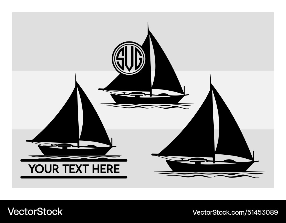 Sailing ship sail boat old vintage svg Royalty Free Vector