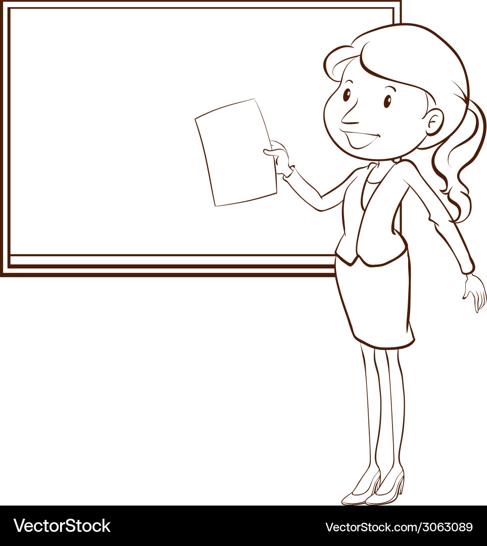 Simple Teacher Sketch Royalty Free Vector Image