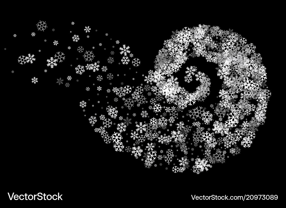 Snowflakes twisted in vortex Royalty Free Vector Image