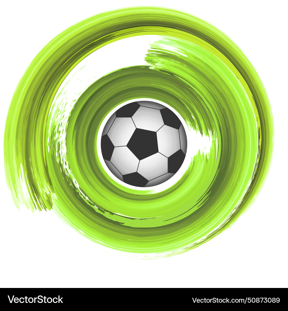 Soccer ball and paint strokes Royalty Free Vector Image
