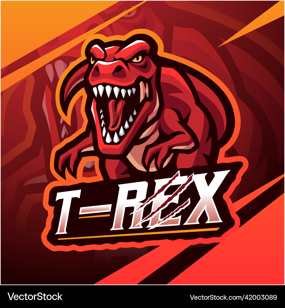 T-rex esport mascot logo design Royalty Free Vector Image