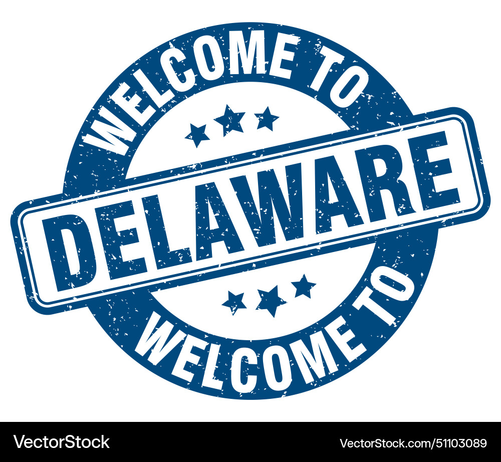 Welcome to delaware stamp round sign Royalty Free Vector