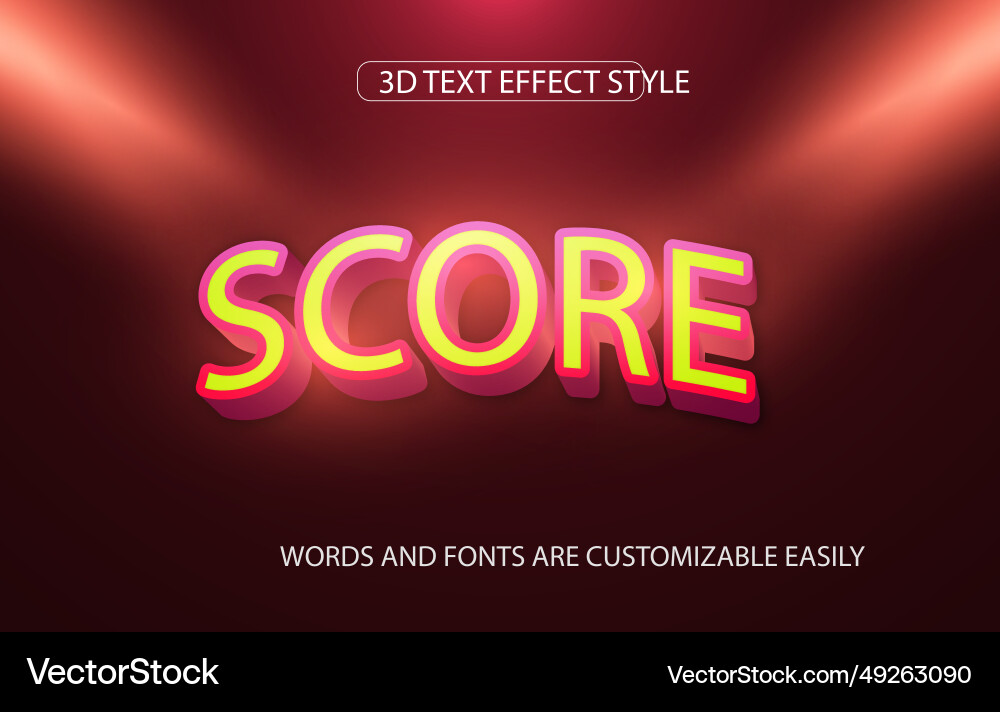 3D Scoreboard Text Effect Royalty Free Vector Image
