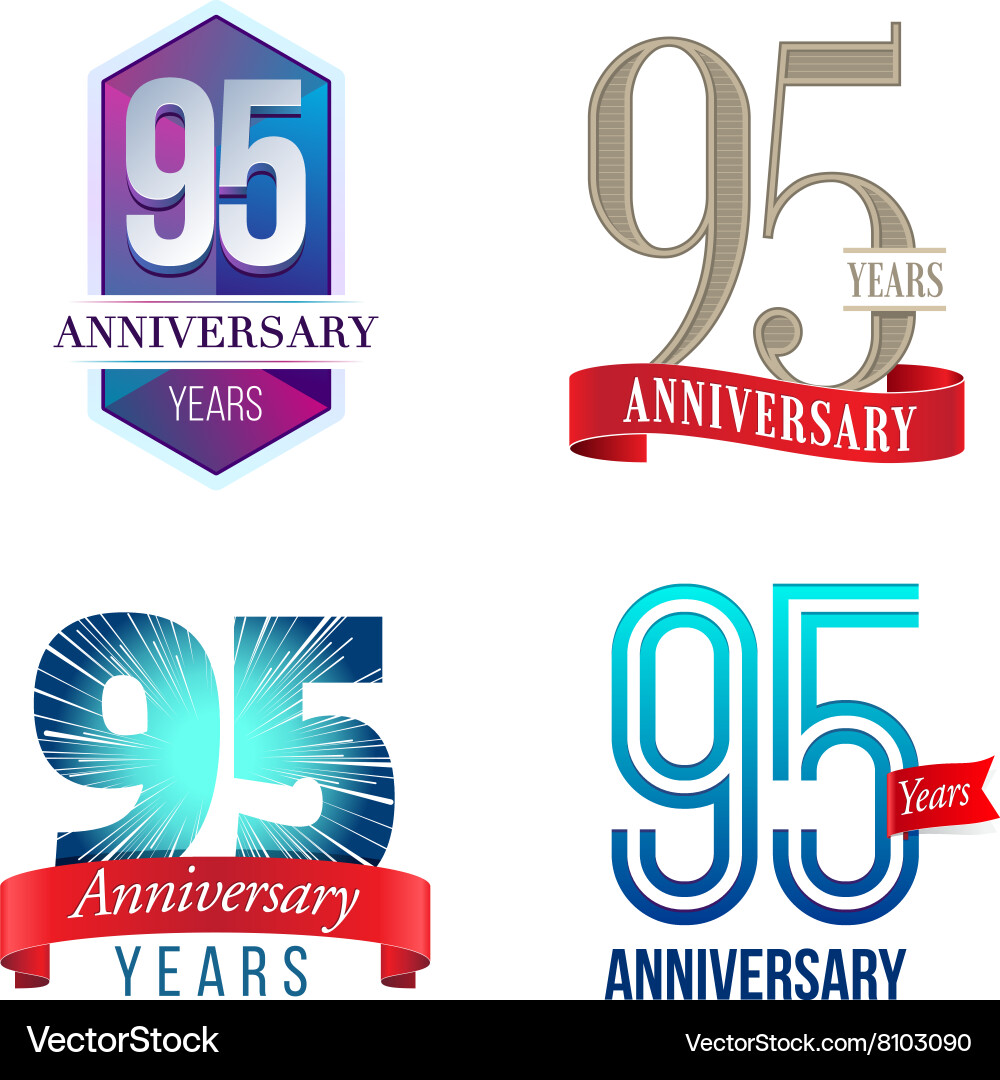 95 years anniversary symbol Royalty Free Vector Image