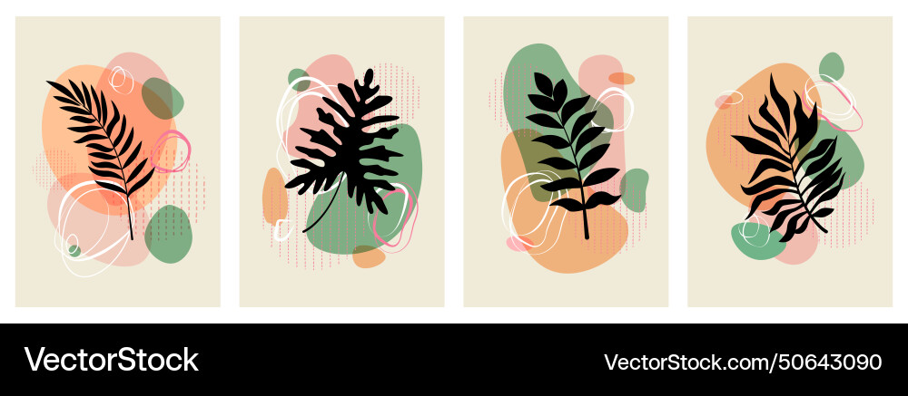 Abstract nature art shape wall posters Royalty Free Vector