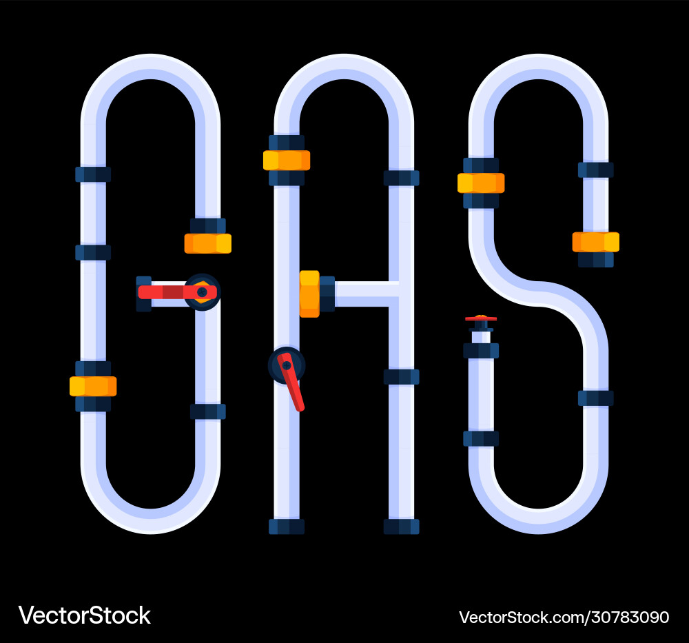 Gas is a creative concept word made Royalty Free Vector
