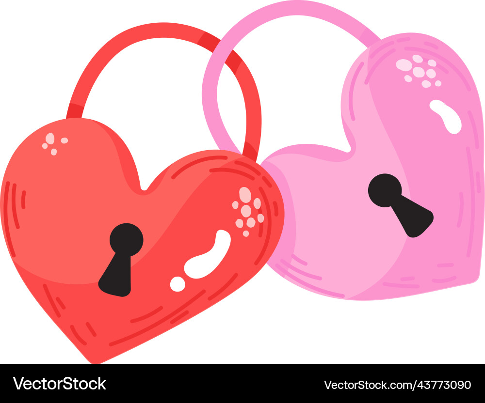 Heart locks Royalty Free Vector Image - VectorStock