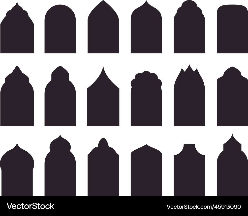 Islamic arches traditional arabic arch mosque Vector Image