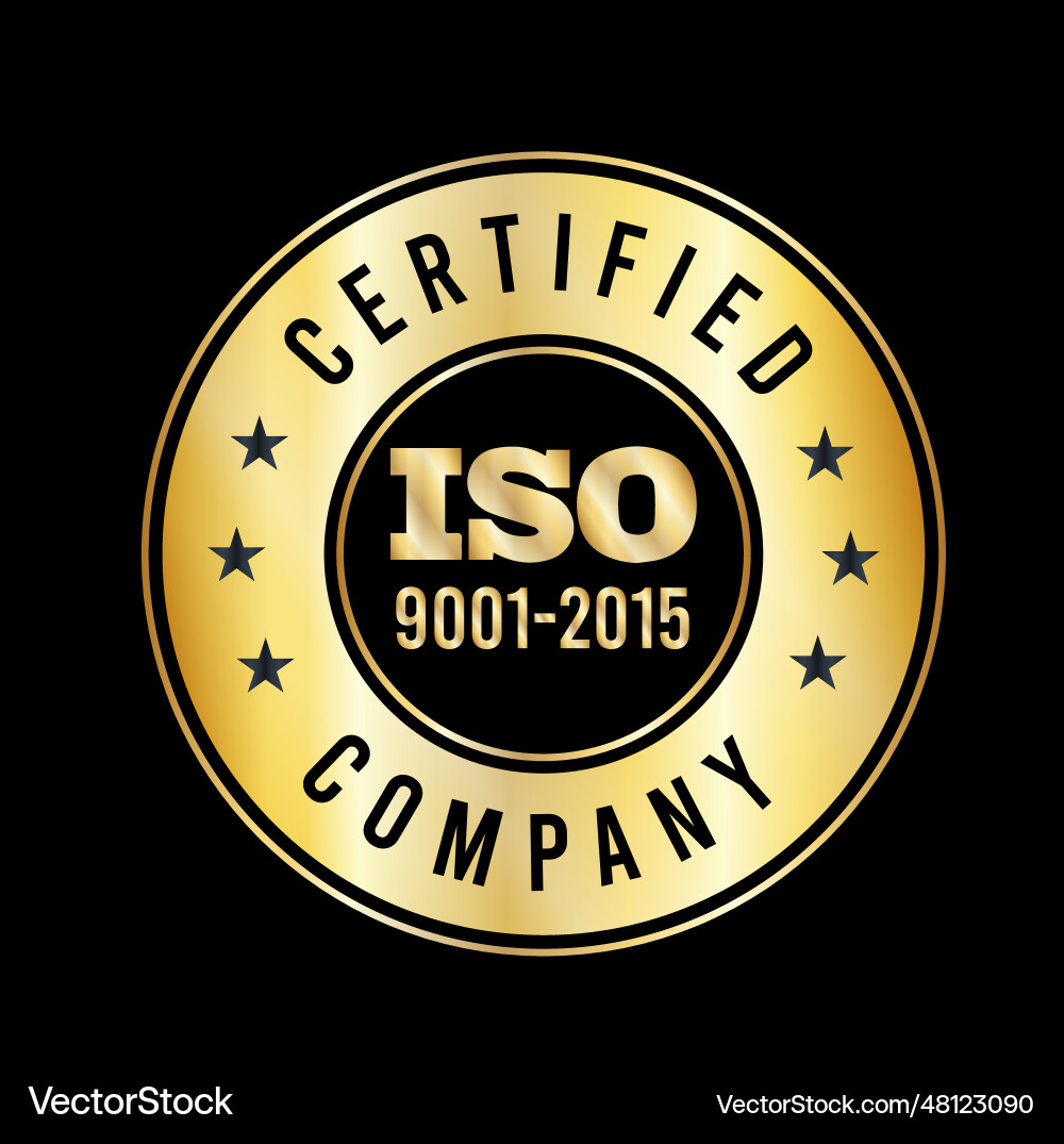 Iso certification logo Royalty Free Vector Image