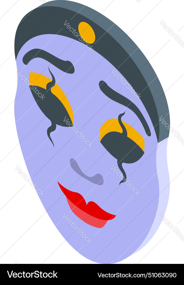 Italian full face mask icon isometric art Vector Image