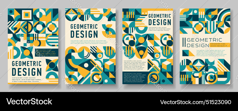 Modern business posters with geometric shapes Vector Image