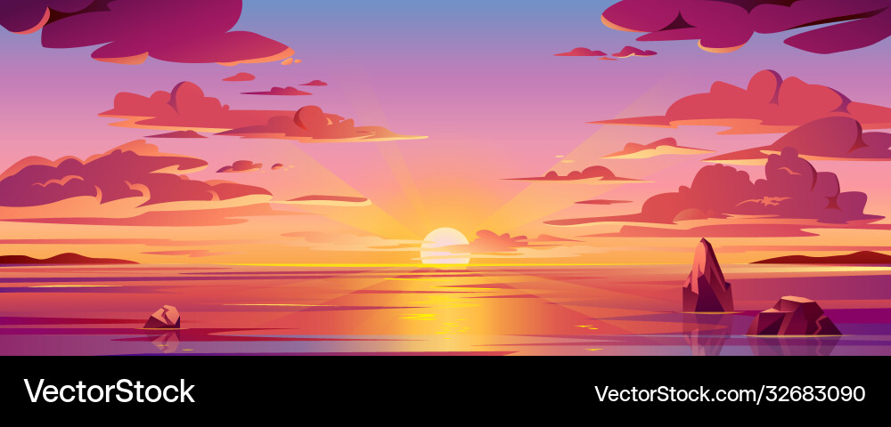 Sun Over Ocean Vector Images (over 540)