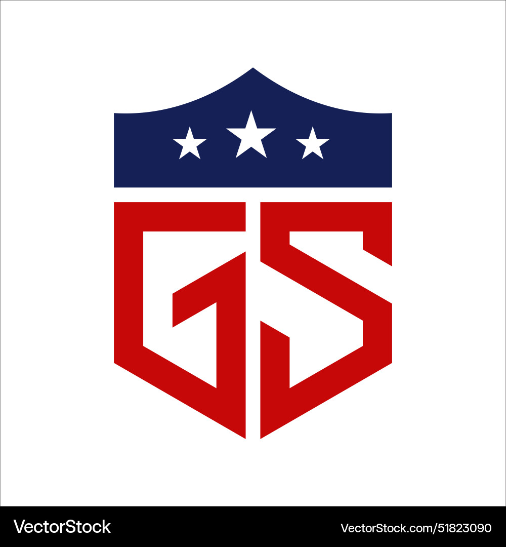 Patriotic gs logo design letter Royalty Free Vector Image