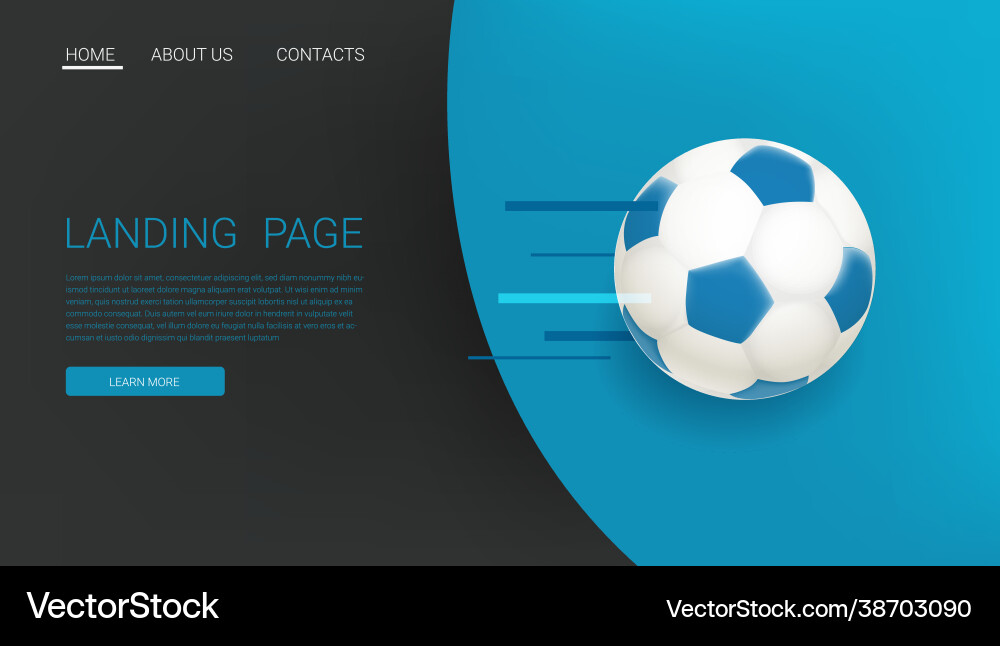 Soccer game banner with ball web gage template Vector Image