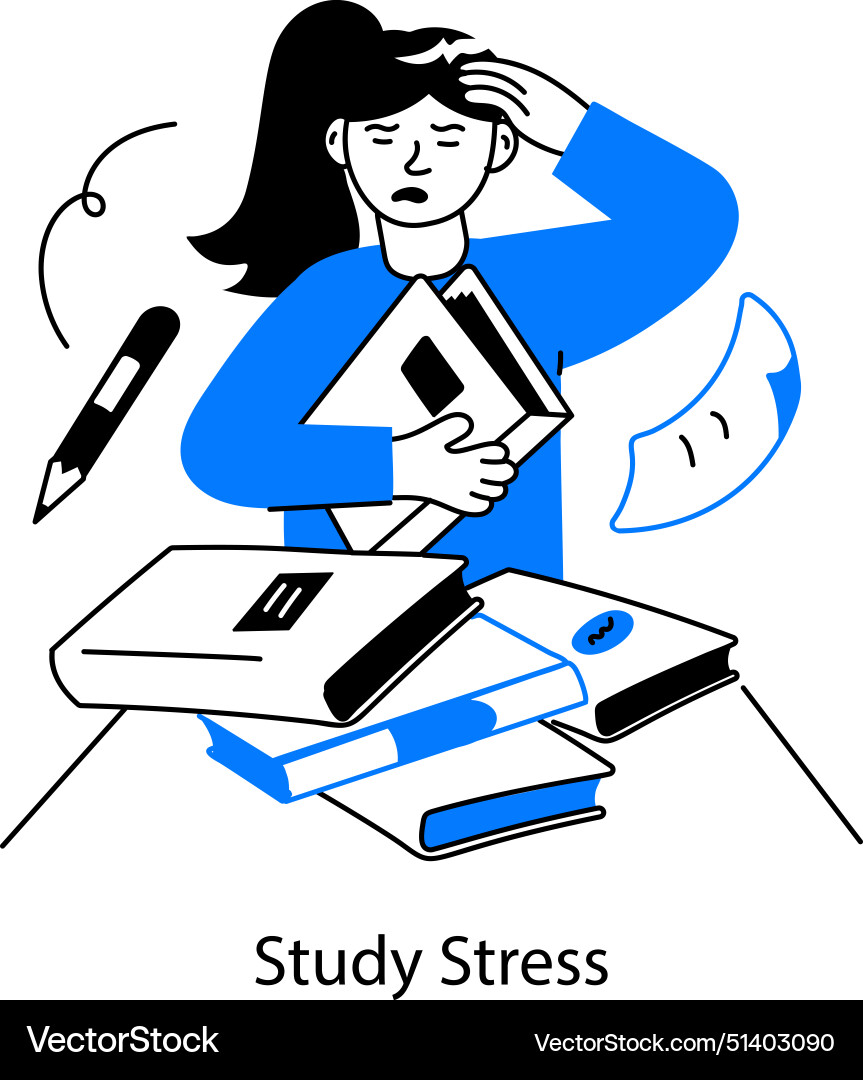 Study stress Royalty Free Vector Image - VectorStock
