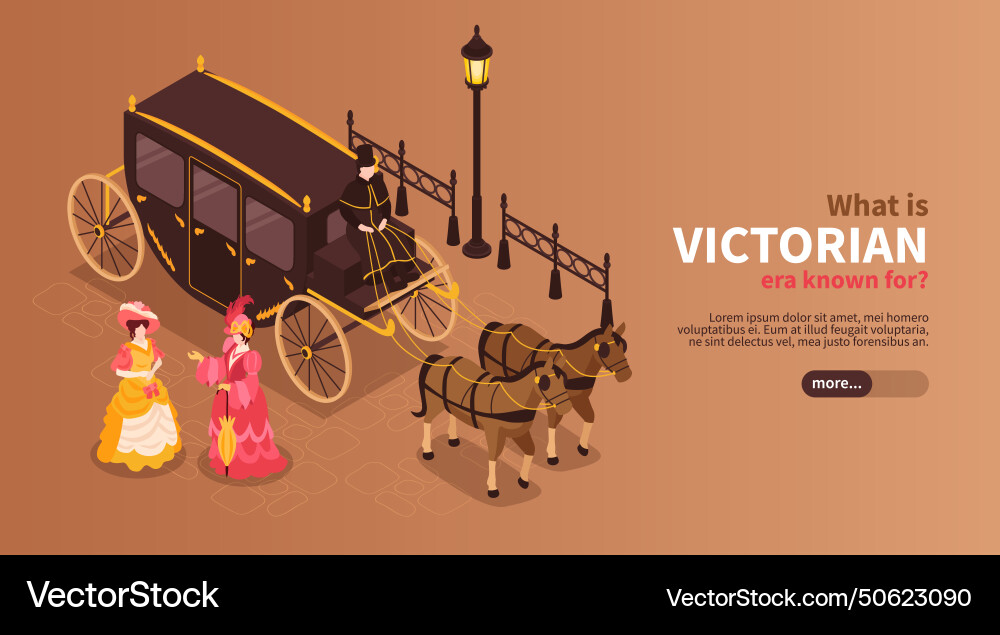 Victorian horizontal banner Royalty Free Vector Image