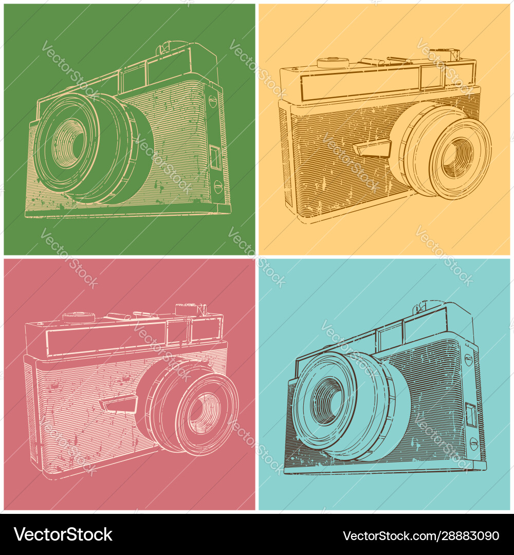Vintage film camera Royalty Free Vector Image - VectorStock