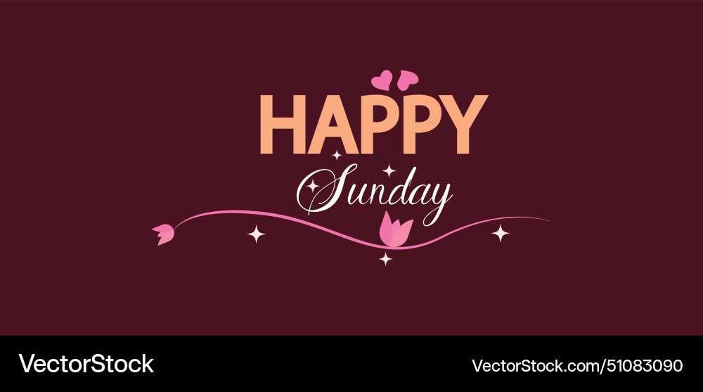 Welcoming sunday with beautiful Royalty Free Vector Image