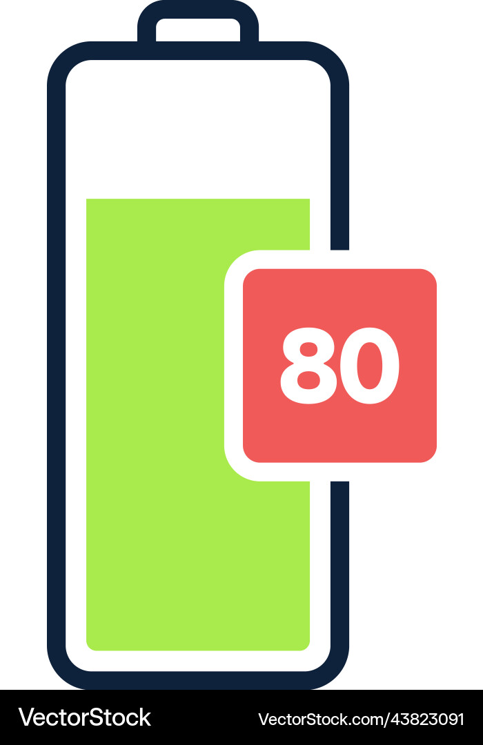 80 percent battery level Royalty Free Vector Image