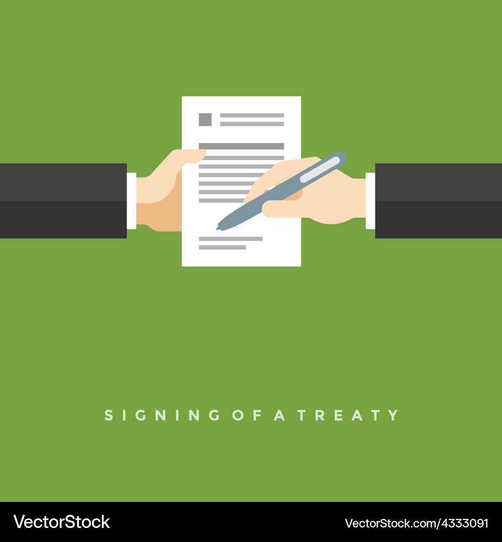 Business man hands holding contract and pen Vector Image