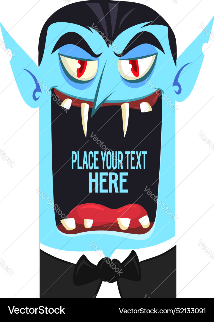 Funny cartoon vampire character design with big Vector Image