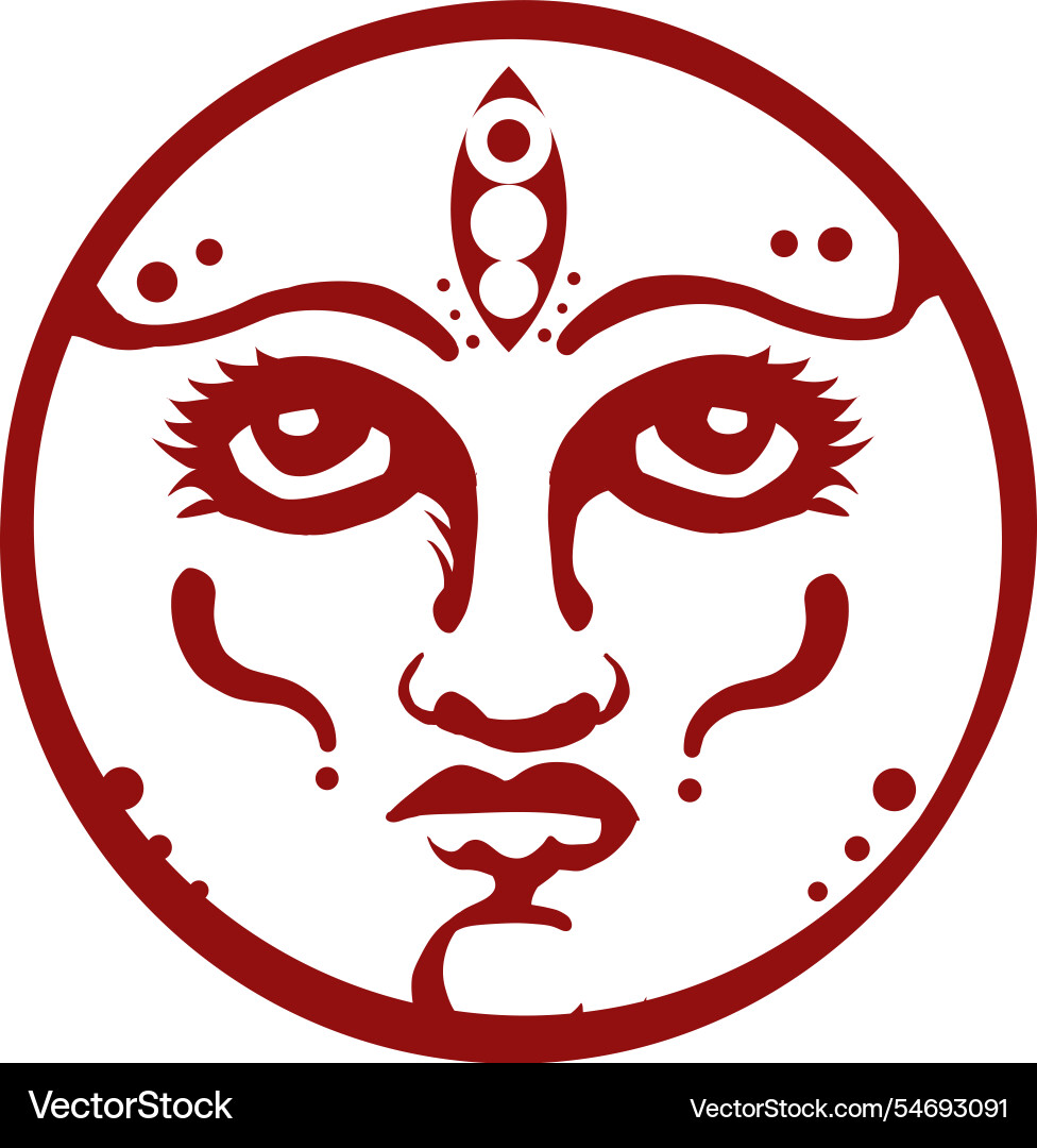 Moon with face retro style Royalty Free Vector Image