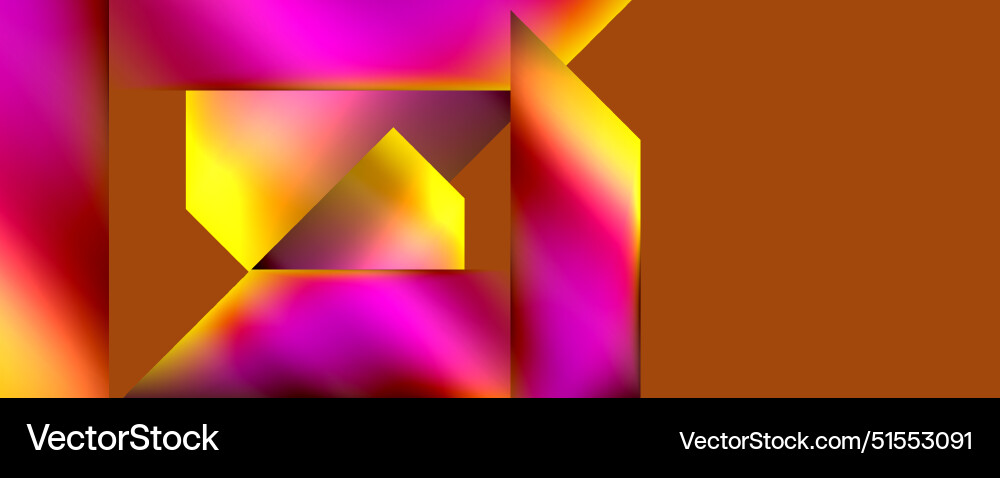 Neon color abstract geometric shapes background Vector Image