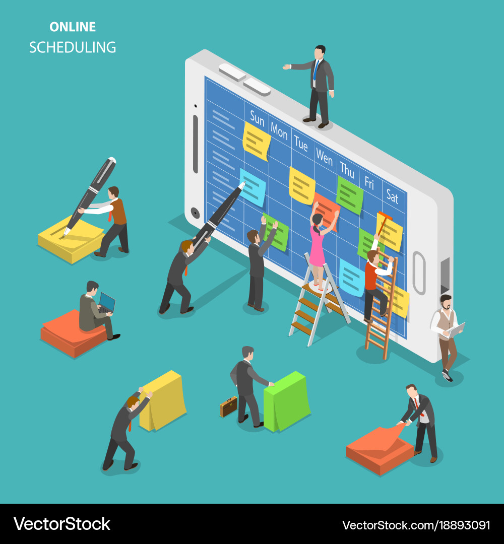 Online Schedule Planning Royalty Free Vector Image