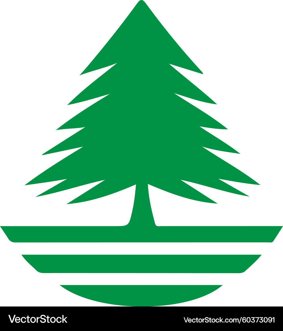 Pine Tree Silhouette on Water – Royalty-Free Vector | VectorStock