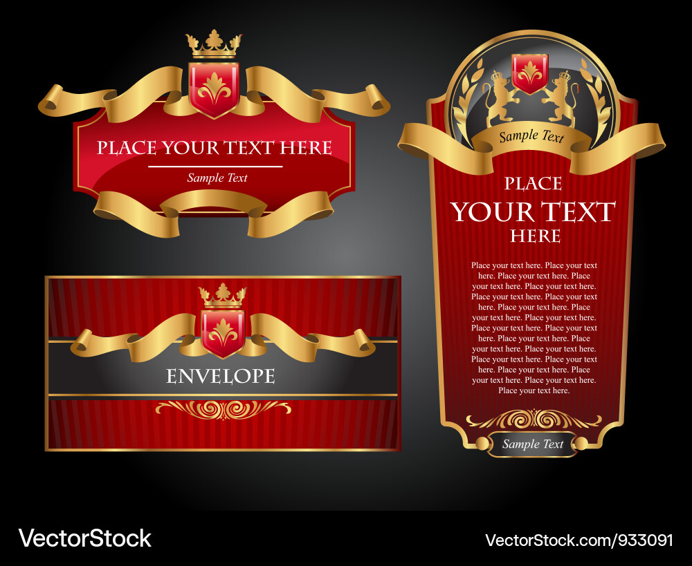 Red decorative set Royalty Free Vector Image - VectorStock