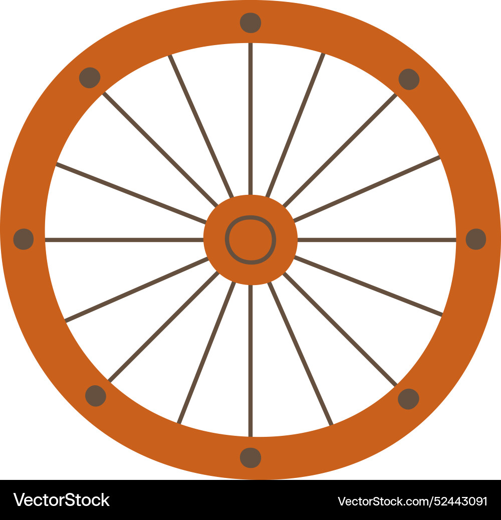 Retro wooden wheel Royalty Free Vector Image - VectorStock