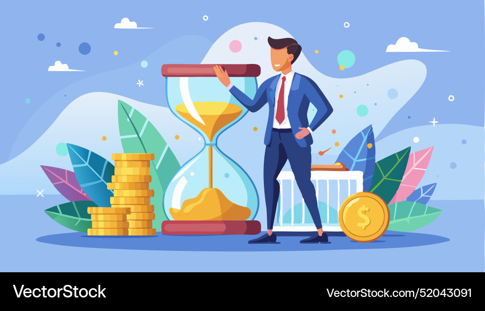 Time investment for profitable returns Royalty Free Vector