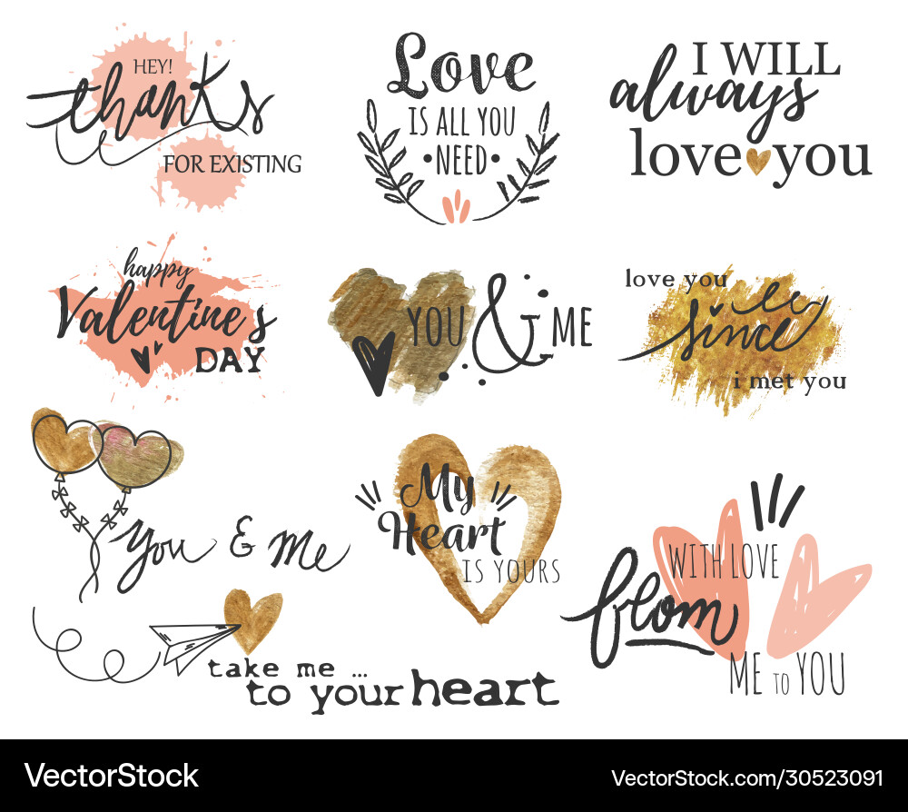 Variety love sticker design Royalty Free Vector Image