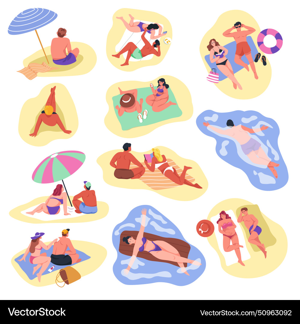 Beach Activities & Fun Royalty Free Vector Image