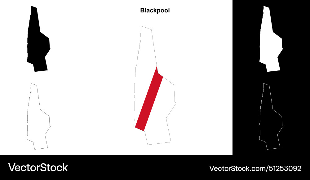 Blackpool outline map Royalty Free Vector Image