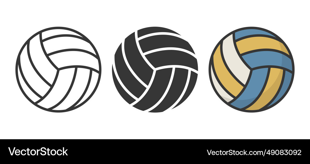 Cartoon volleyball set closeup isolated Royalty Free Vector