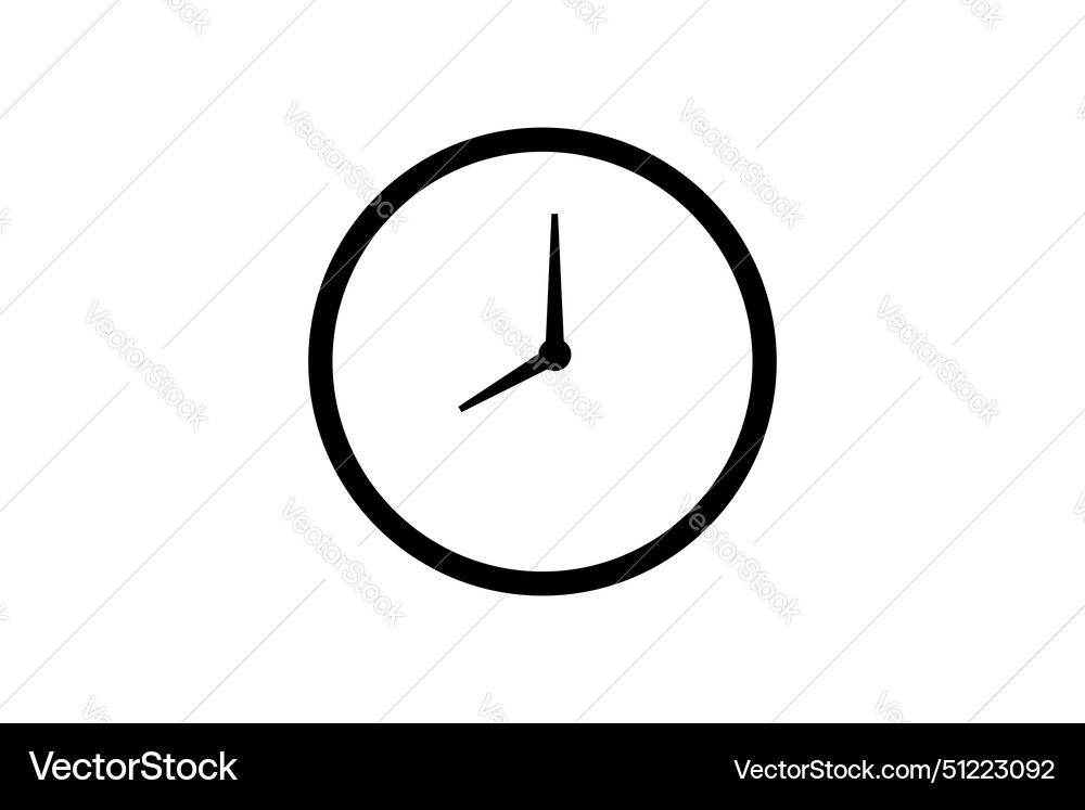 Clock or time icon in circle shape Royalty Free Vector Image