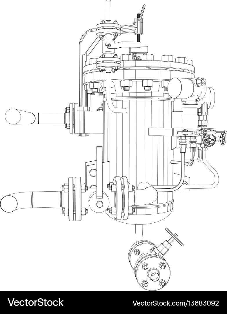 Industrial Heat Exchanger Diagram Royalty Free Vector Image