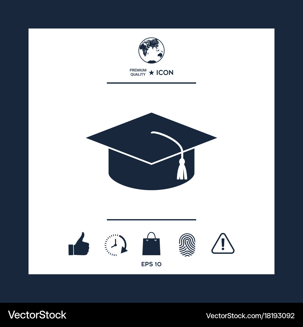 Master cap for graduates square academic Vector Image