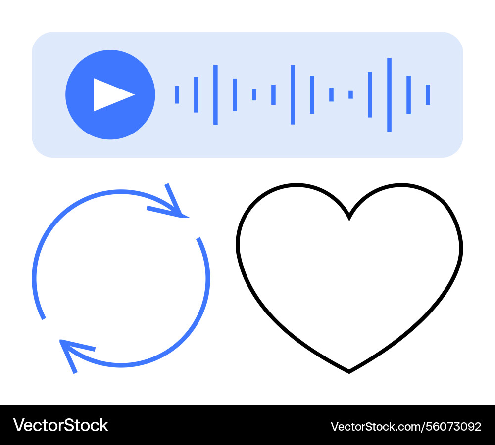 Media player with playback controls circular Vector Image