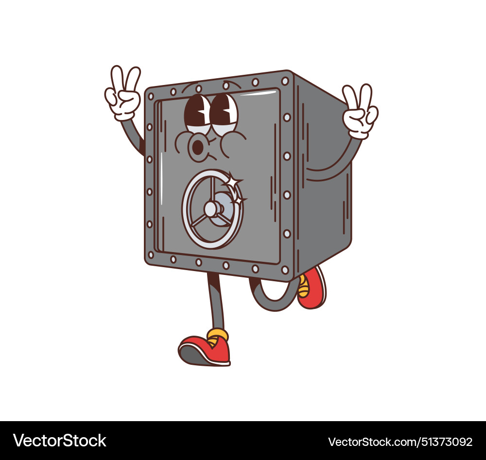 Retro Hippie Safe Character Royalty Free Vector Image