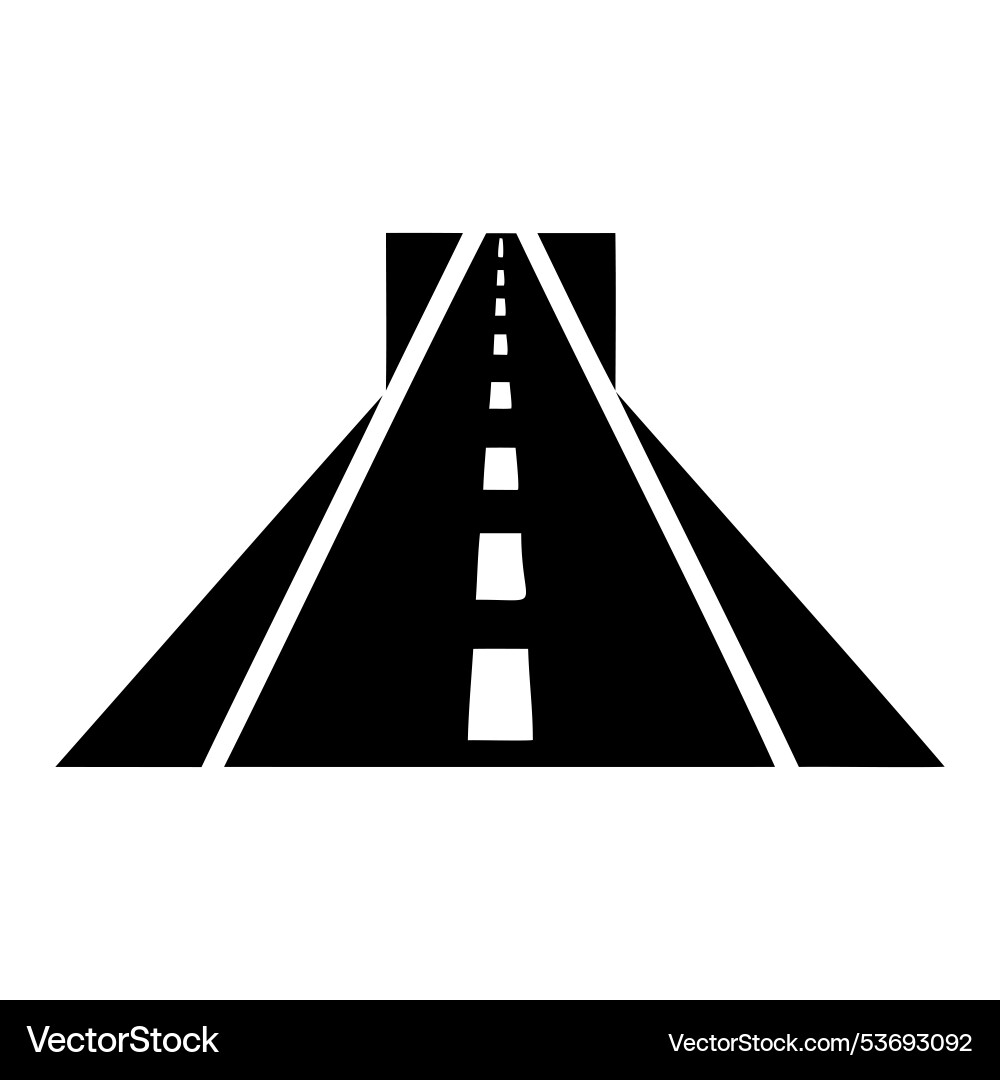 Road icon silhouette Royalty Free Vector Image