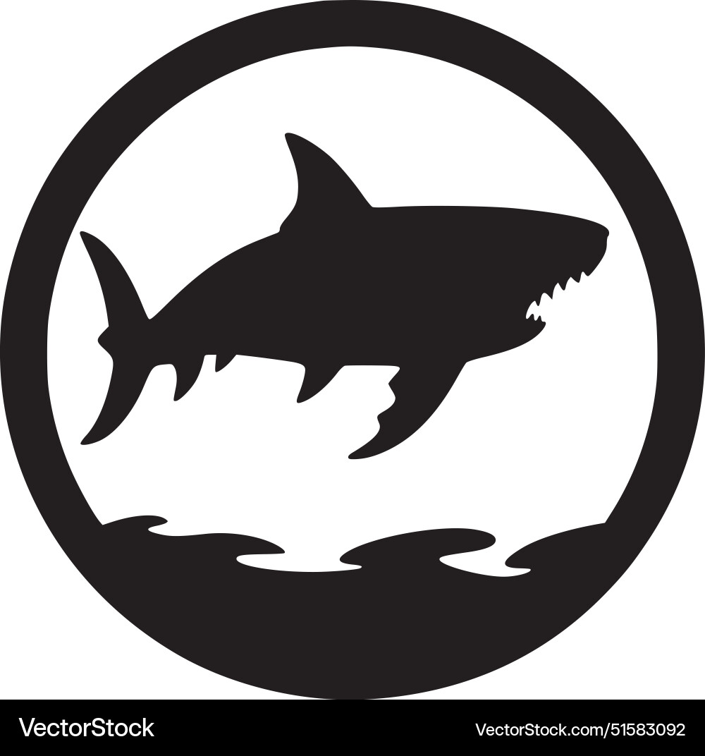 Shark - black and white isolated icon Royalty Free Vector