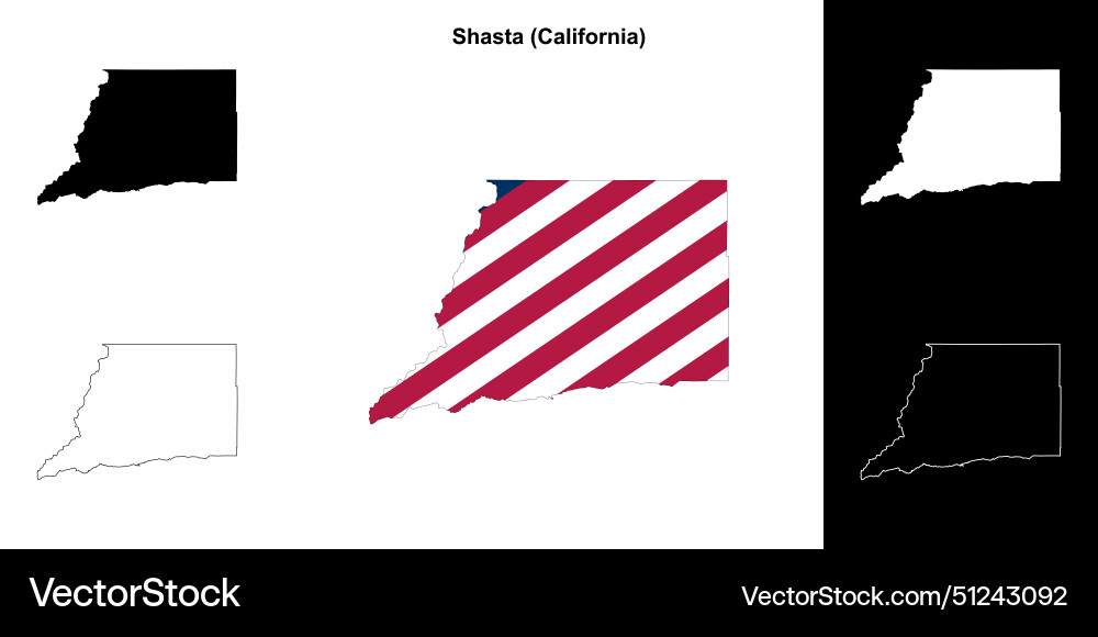 Shasta outline map Royalty Free Vector Image - VectorStock