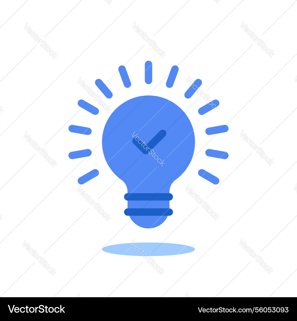 Blue light bulb with rays like comprehension icon Vector Image